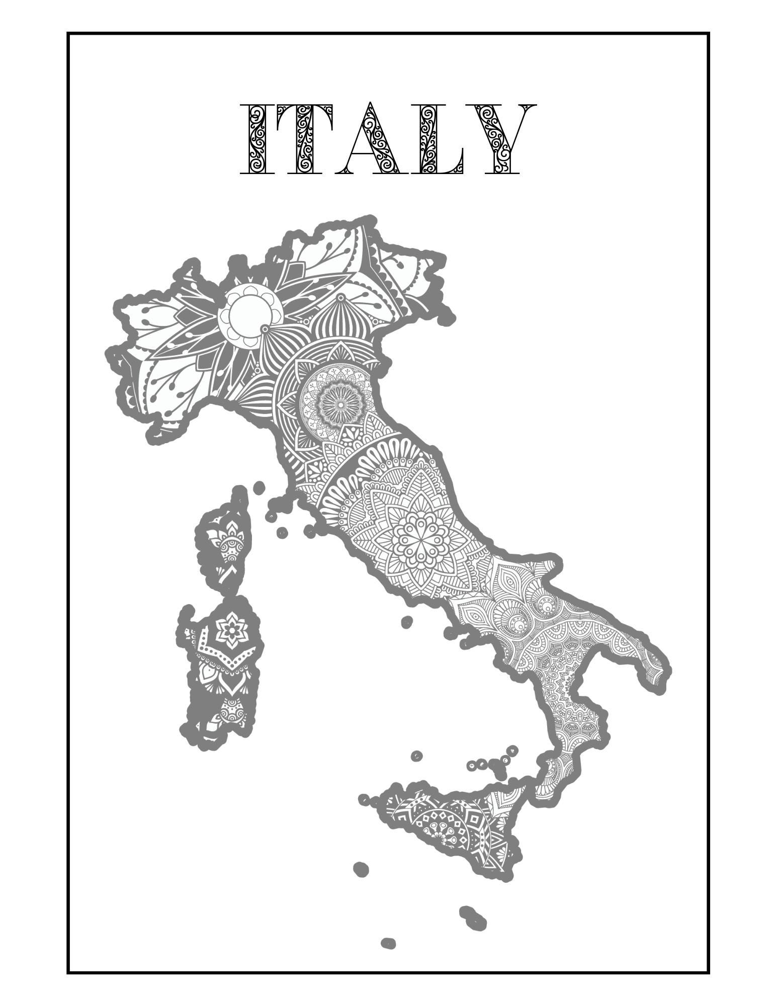 Mandala Map Coloring, Mandala Coloring, Animal Mandala Coloring, Animal ...