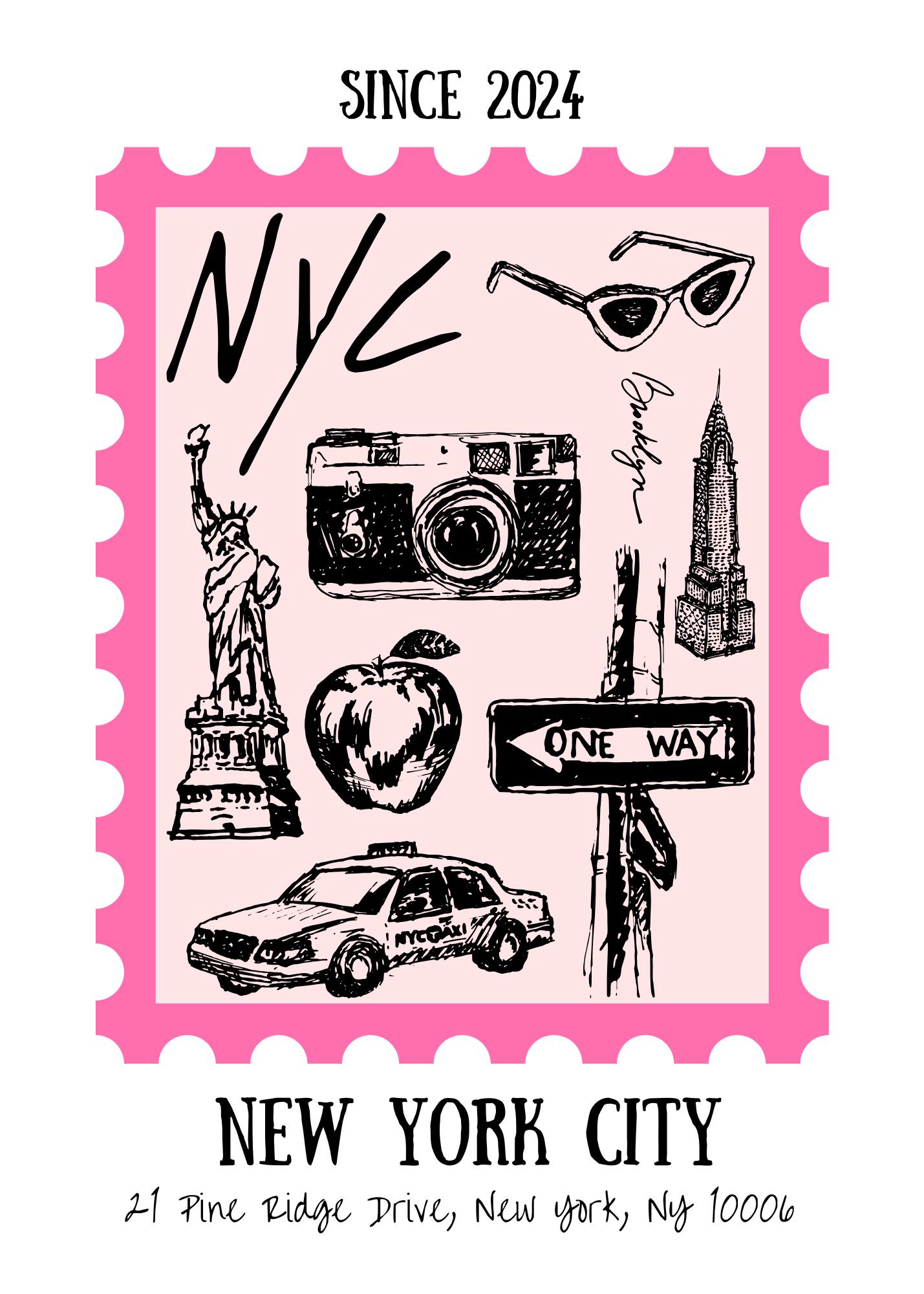 New York City Editable Downloadable Graphic - Editable Template ...