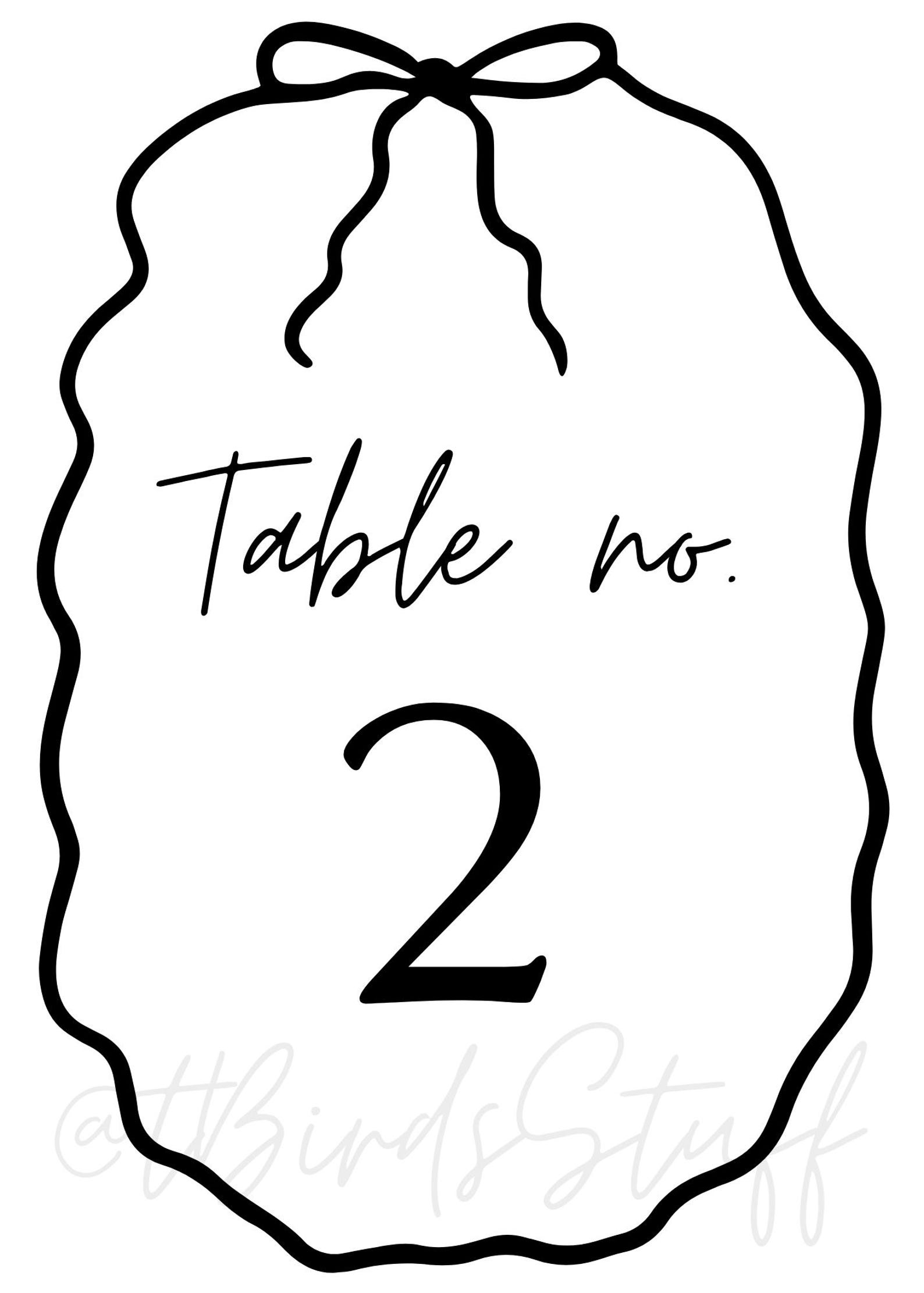 Editable Downloadable Wedding Table Numbers - 5x7, Printable Wedding ...