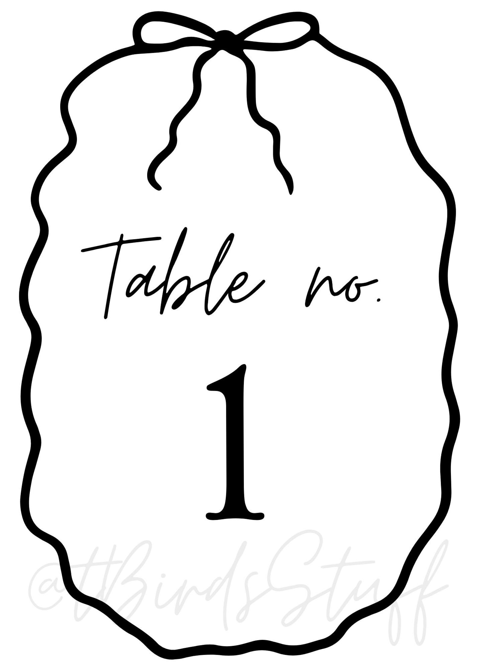 Editable Downloadable Wedding Table Numbers - 5x7, Printable Wedding ...