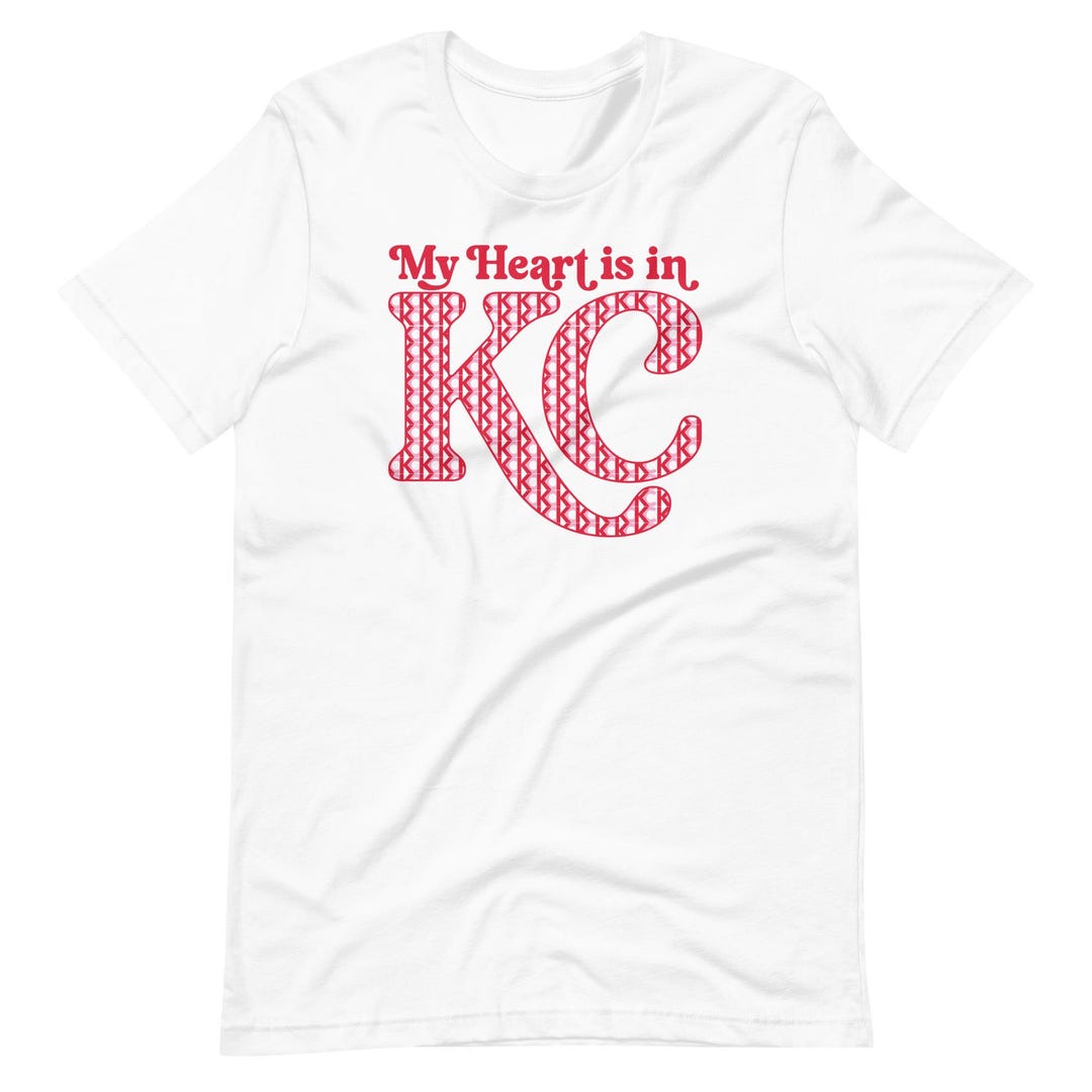 My Heart is in KC T-shirt Studio Ten10 Exclusive KC Pattern Design in Red & Pink Kansas City ...