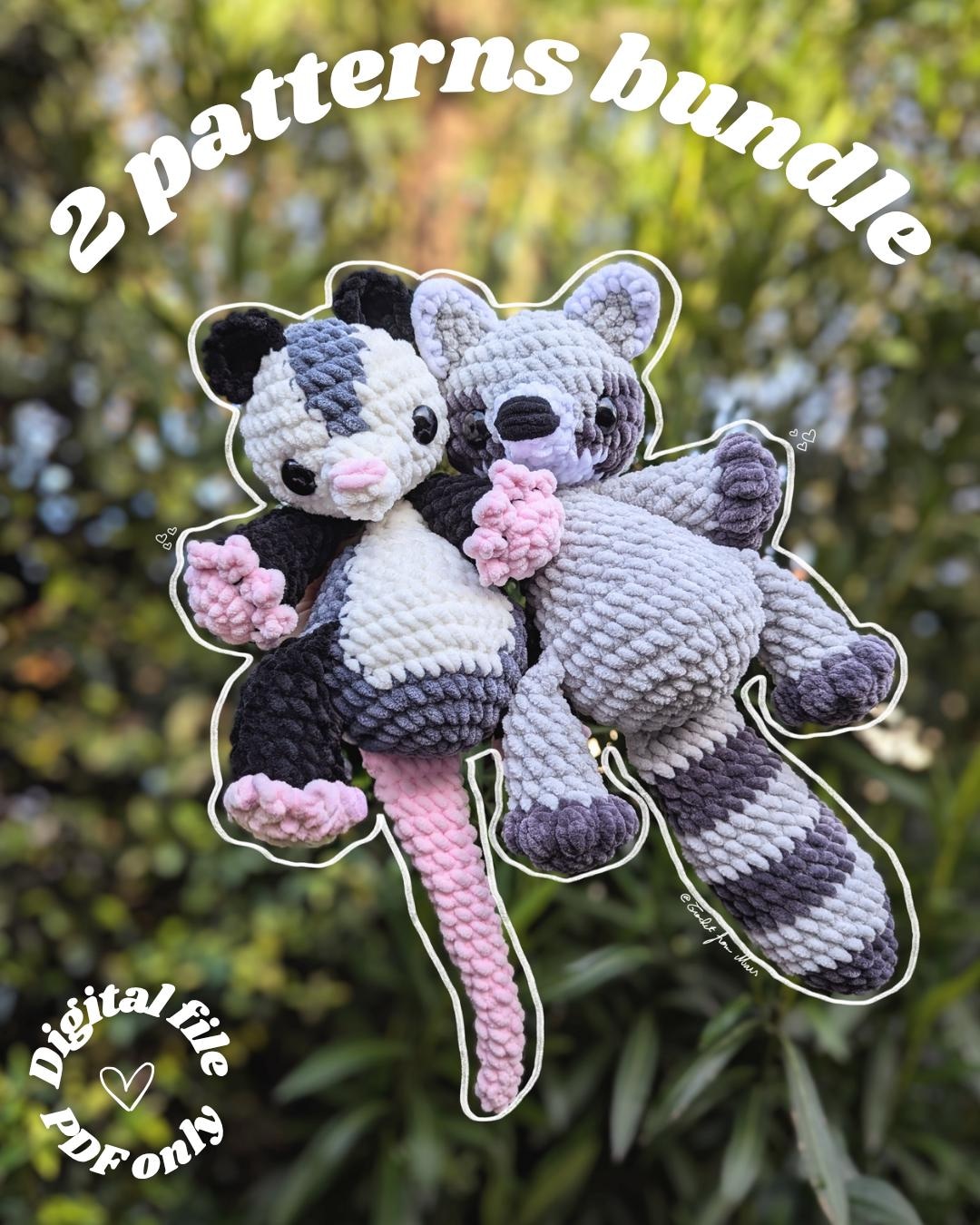Trash Squad Low Sew Plushie CROCHET PATTERNS BUNDLE - Etsy