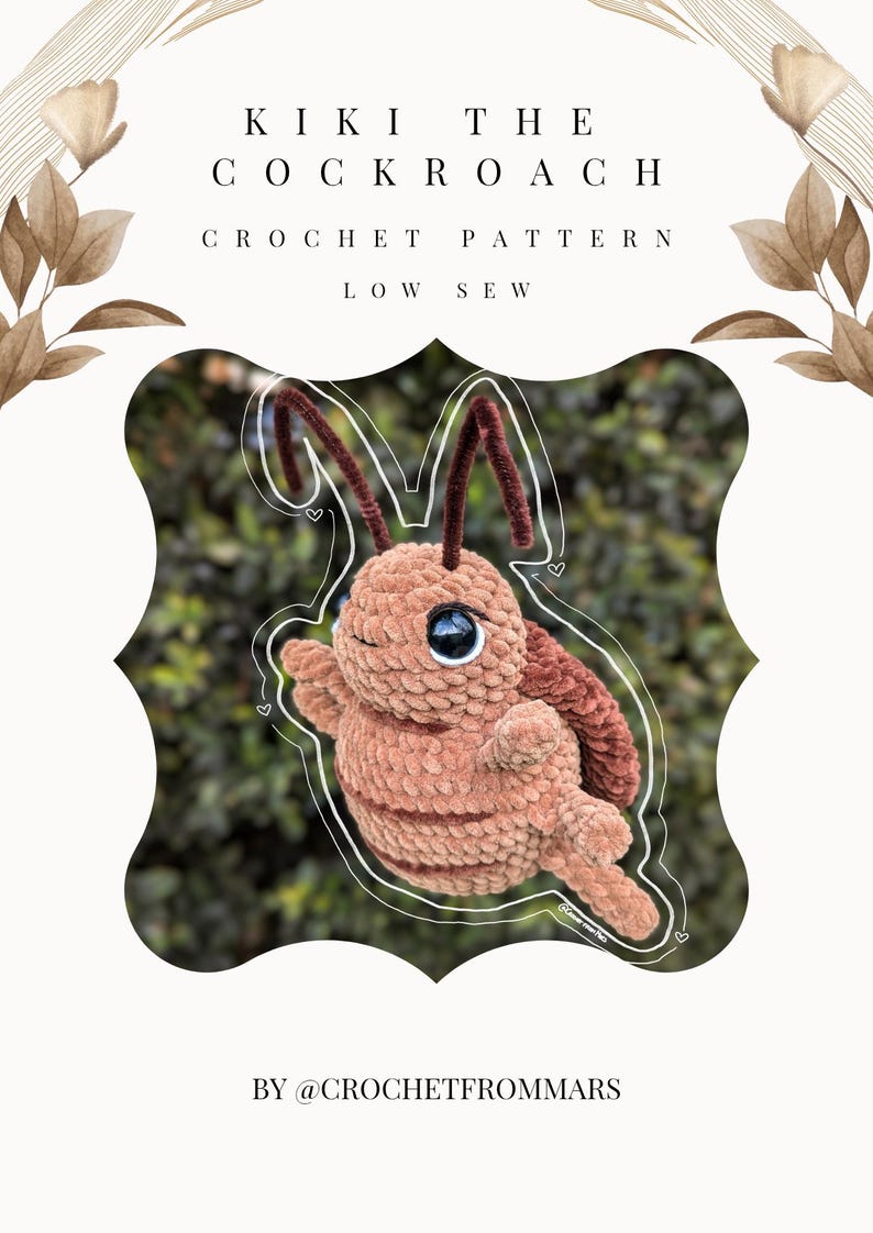 Kiki the Cockroach Low Sew CROCHET PATTERN - Etsy