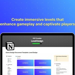 Notion Game Design Document Template for Level Design Organize Game ...