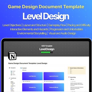 Notion Game Design Document Template for Level Design Organize Game ...