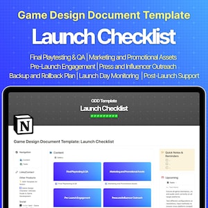 Notion Game Design Document Template for Indie Developers Easy Launch ...