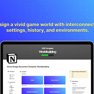 Notion Game Design Document Template for Worldbuilding Organize Game Worlds, Lore, and ...