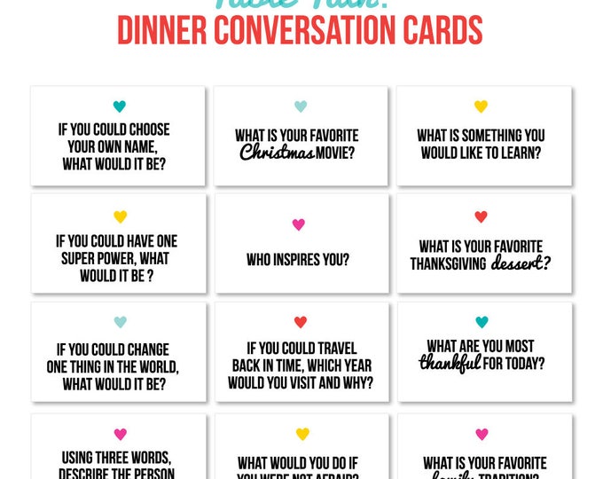 PRINTABLE Mini Table Talk Cards Family Discussion - Etsy