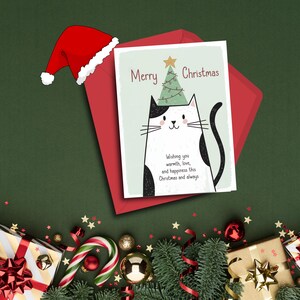 Set of 8 Cute Christmas Cat Cards | Cat-themed Holiday Cards ...
