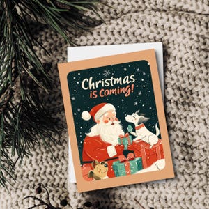 Set of 2 Digital Christmas Cards christmas is Coming Festive Holiday ...