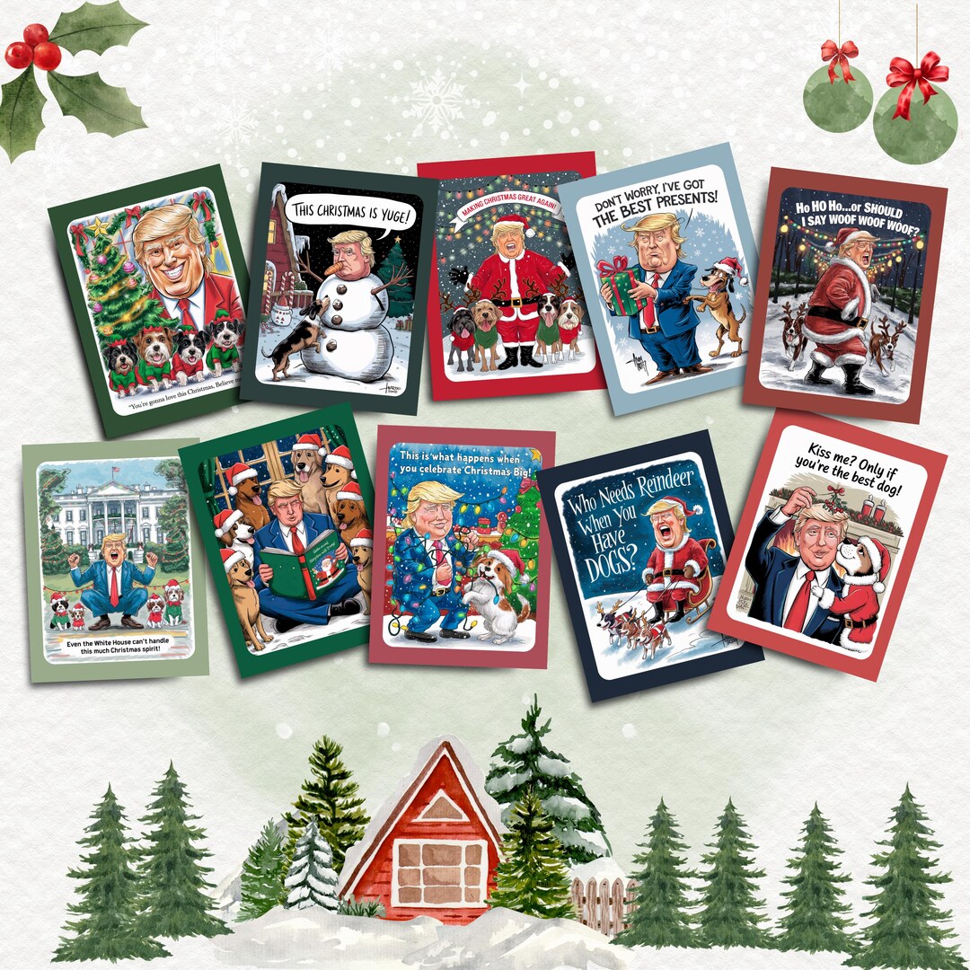 Set of 10 Funny Donald Trump Christmas Cards - Digital Download for ...