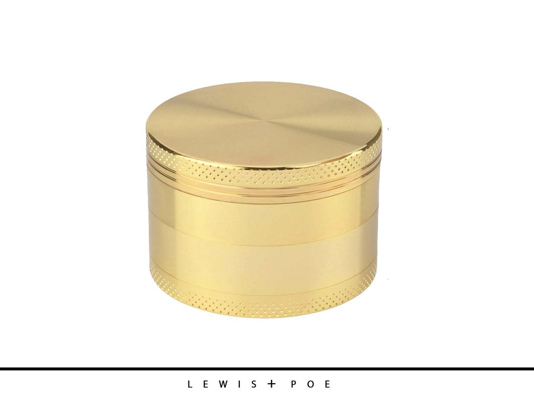 Gold Grinder With Magnetic Lid Gold Herb Grinder Small Premium Grinder ...