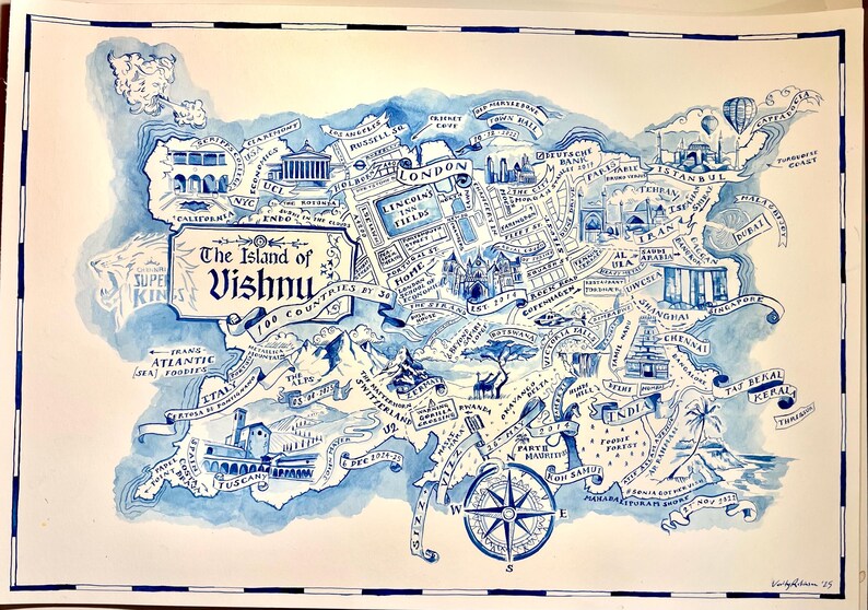 Personalised Hand Painted Maps - Etsy