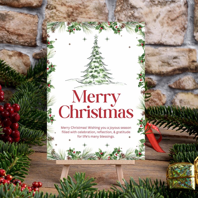 Printable Christmas Pamphlet Digital Download Festive Holiday Message ...