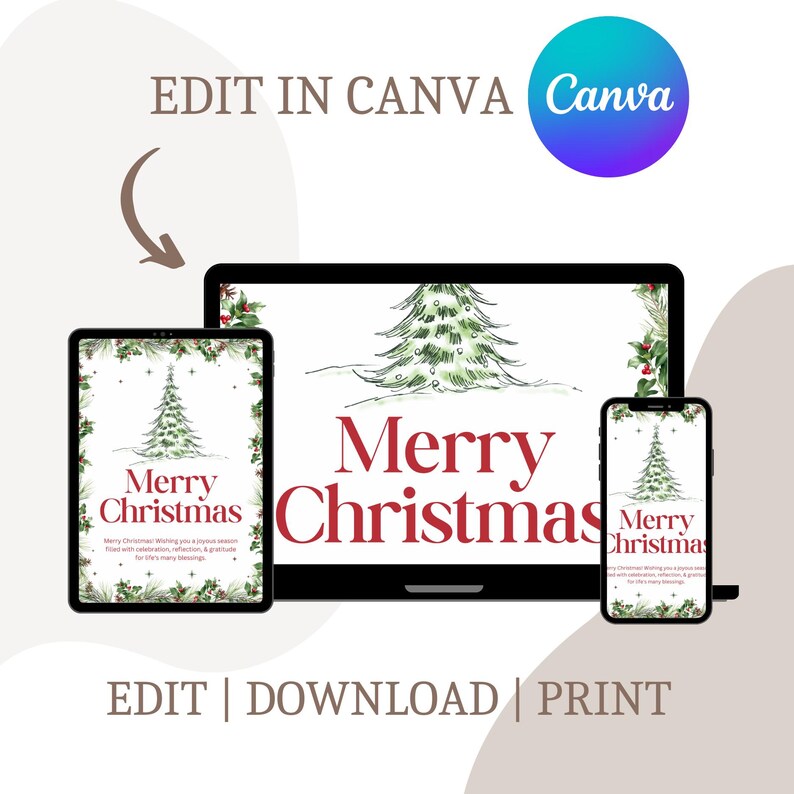 Printable Christmas Pamphlet Digital Download Festive Holiday Message ...