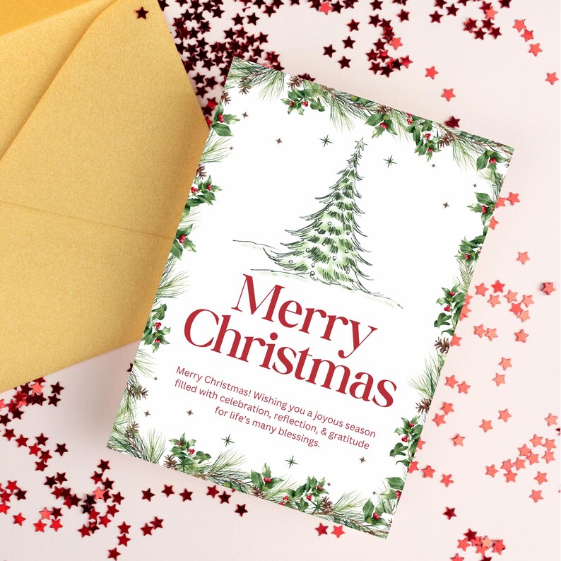 Printable Christmas Pamphlet Digital Download Festive Holiday Message ...