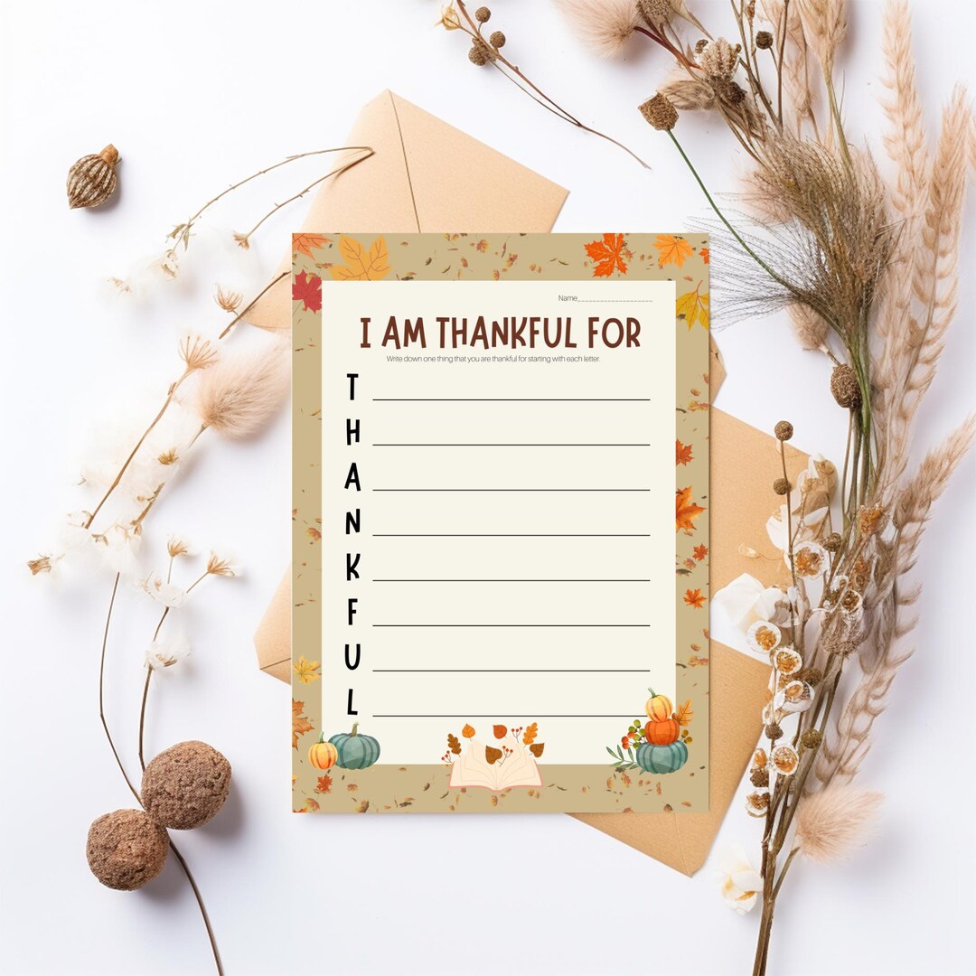 Thanksgiving Thankful List for Family and Friends Show Your Gratitude ...