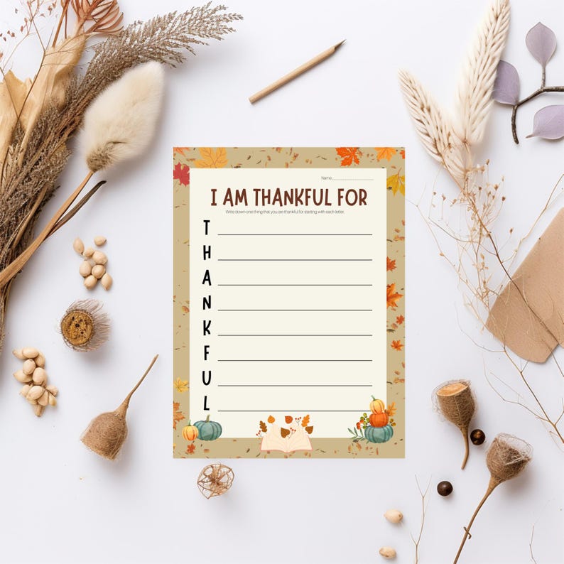 Thanksgiving Thankful List for Family and Friends Show Your Gratitude ...