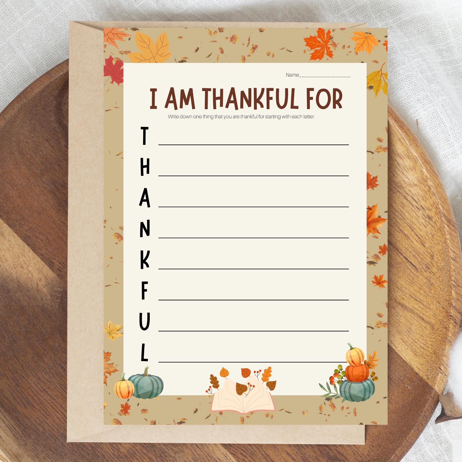 Thanksgiving Thankful List for Family and Friends Show Your Gratitude ...