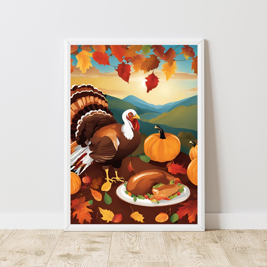 Thanksgiving Turkey Dinner Poster for Fall Autumn Holiday Season ...