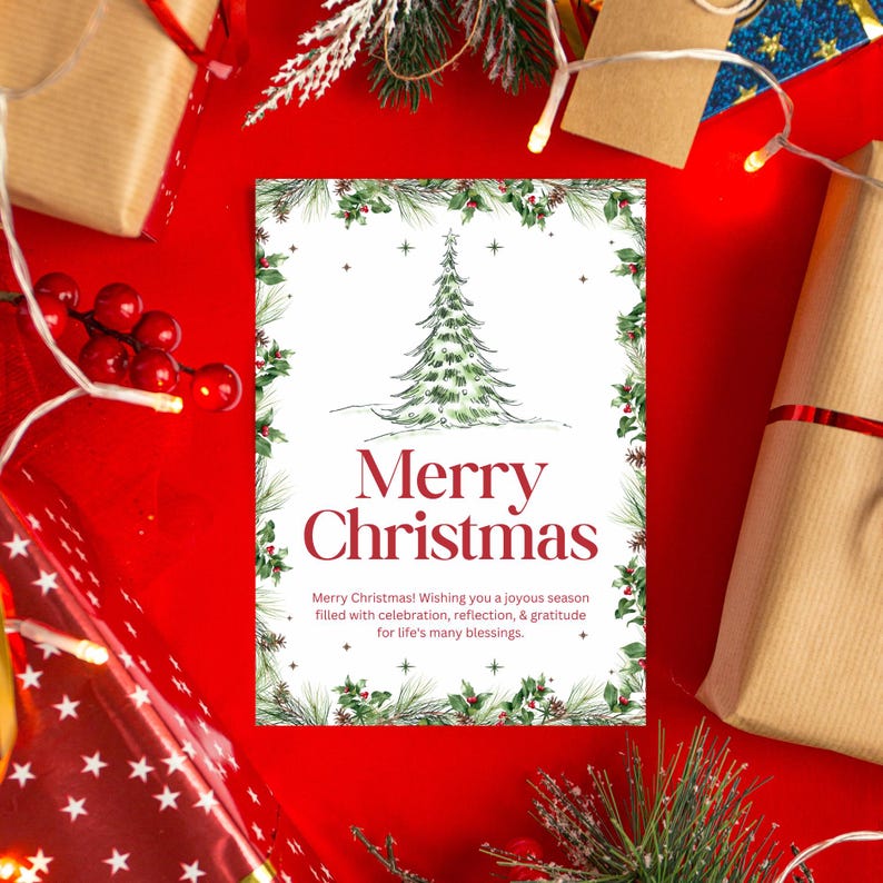 Printable Christmas Pamphlet Digital Download Festive Holiday Message ...