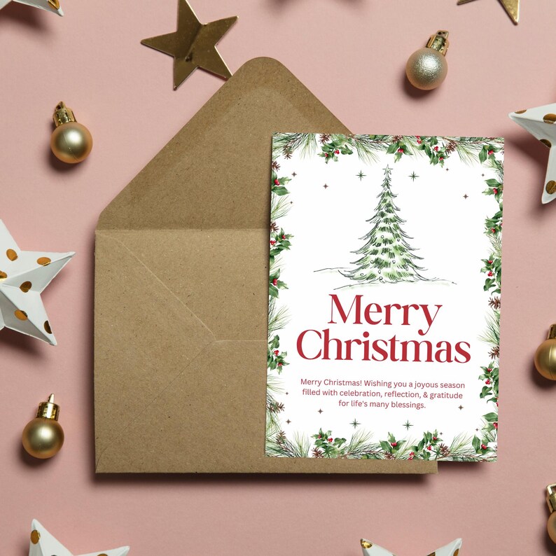 Printable Christmas Pamphlet Digital Download Festive Holiday Message ...