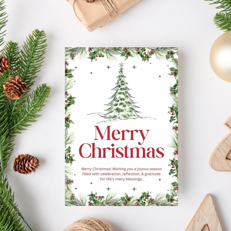 Printable Christmas Pamphlet Digital Download Festive Holiday Message ...