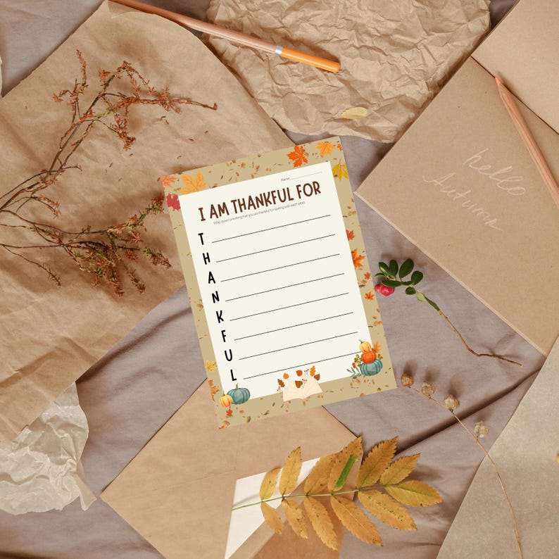 Thanksgiving Thankful List for Family and Friends Show Your Gratitude ...