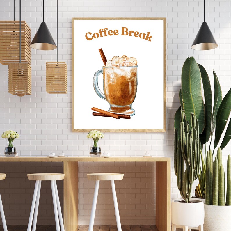 Thanksgiving Coffee Break Poster Fall-inspired With Pumpkin Spice Latte ...