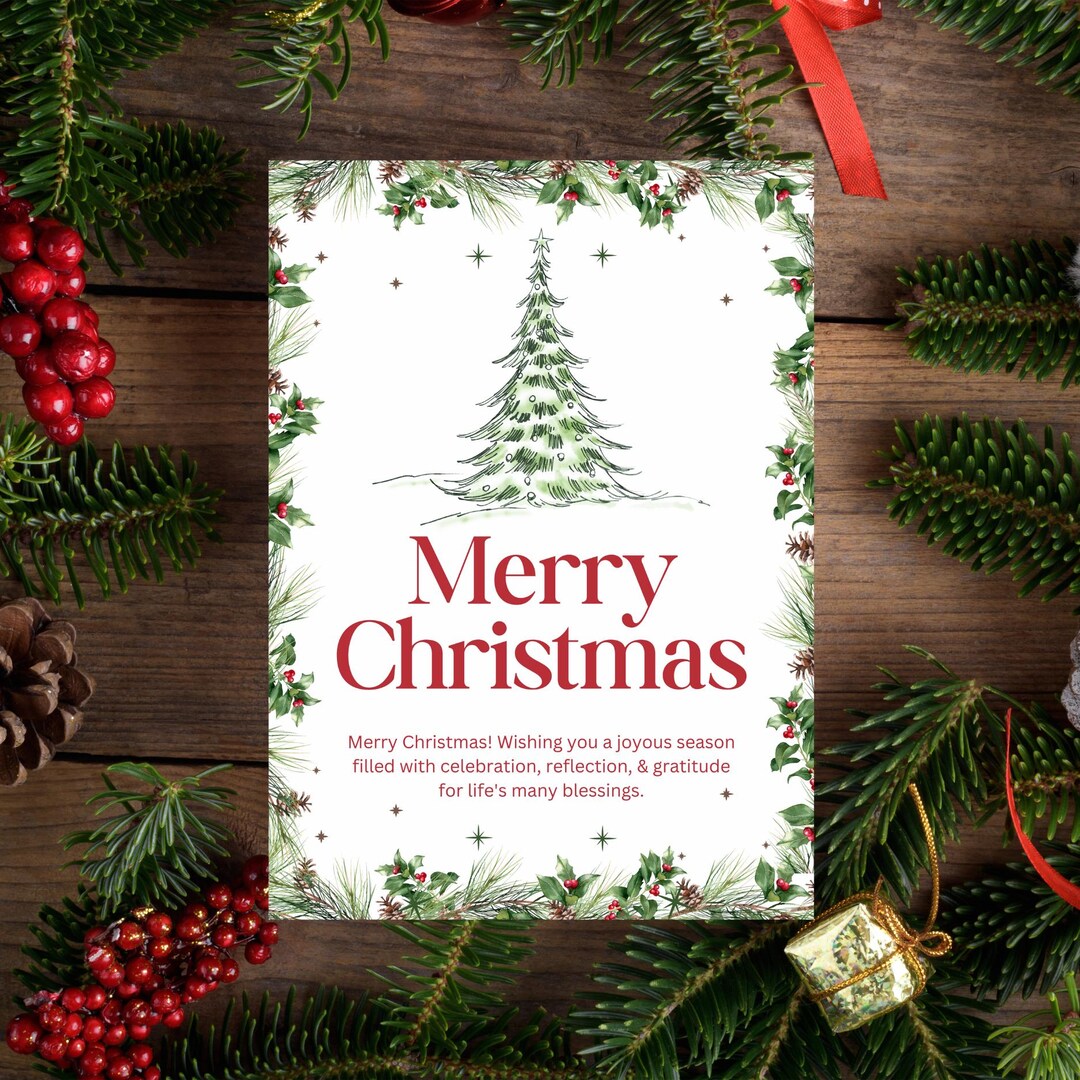 Printable Christmas Pamphlet Digital Download Festive Holiday Message ...