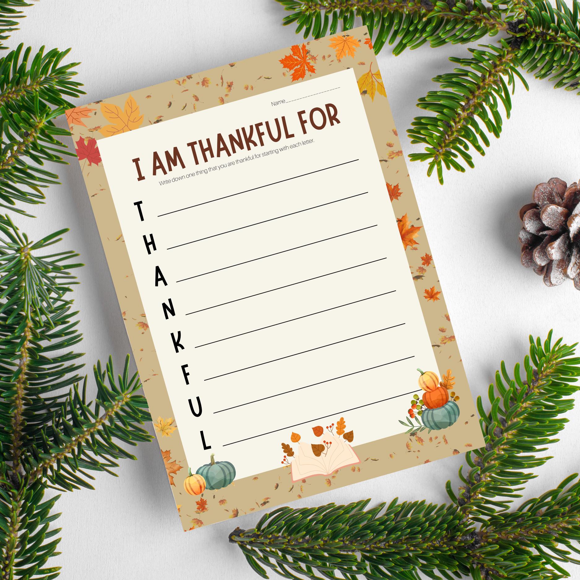 Thanksgiving Thankful List for Family and Friends Show Your Gratitude ...