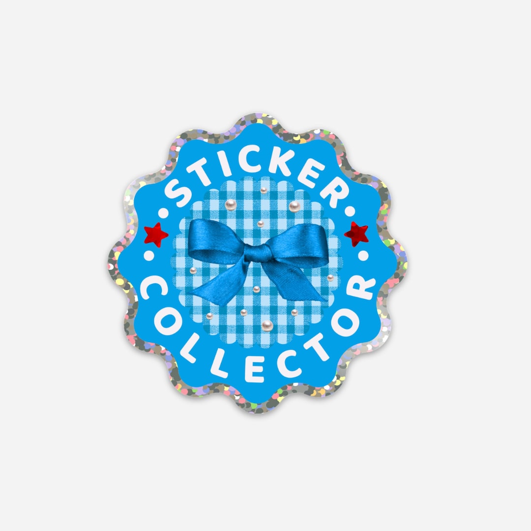 Sticker Collector, Blue Glitter Sticker, 3" - Etsy