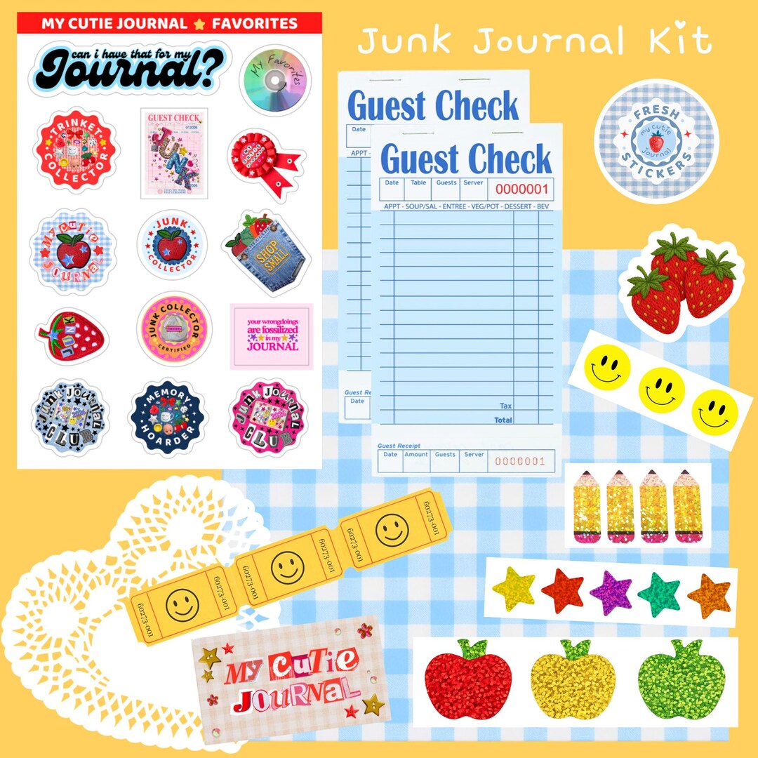 Favorites Junk Journal Sticker Sheet or Junk Journal Starter Kit, Vinyl ...