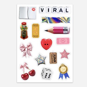 Viral Sticker Sheet 5x7, Kiss Cut Sticker Sheet, Scrapbook Stickers ...