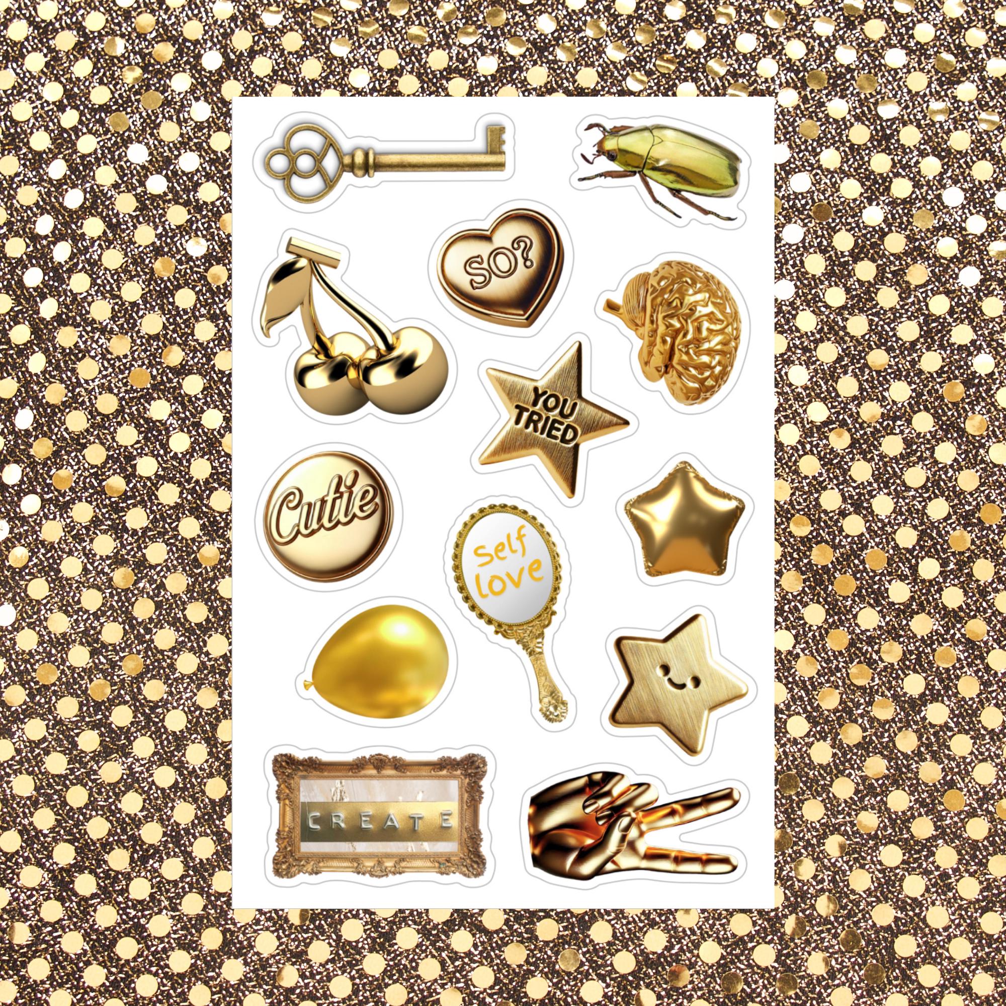 Golden Cutie 4x6 Sticker Sheet, Kiss Cut Sticker Sheet, Scrapbook ...