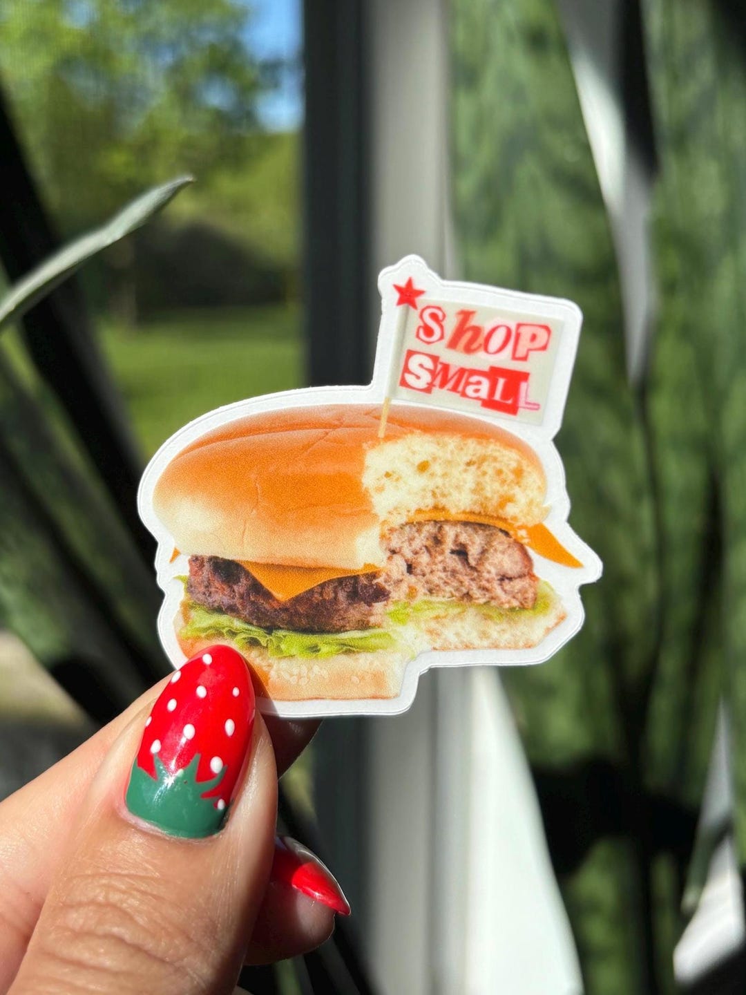 Burger "shop Small" Sticker - Etsy