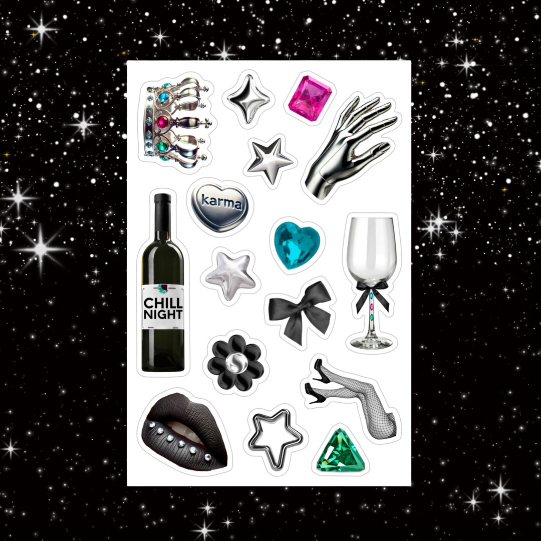 Chill Night 4x6 Sticker Sheet, Kiss Cut Sticker Sheet, Scrapbook ...