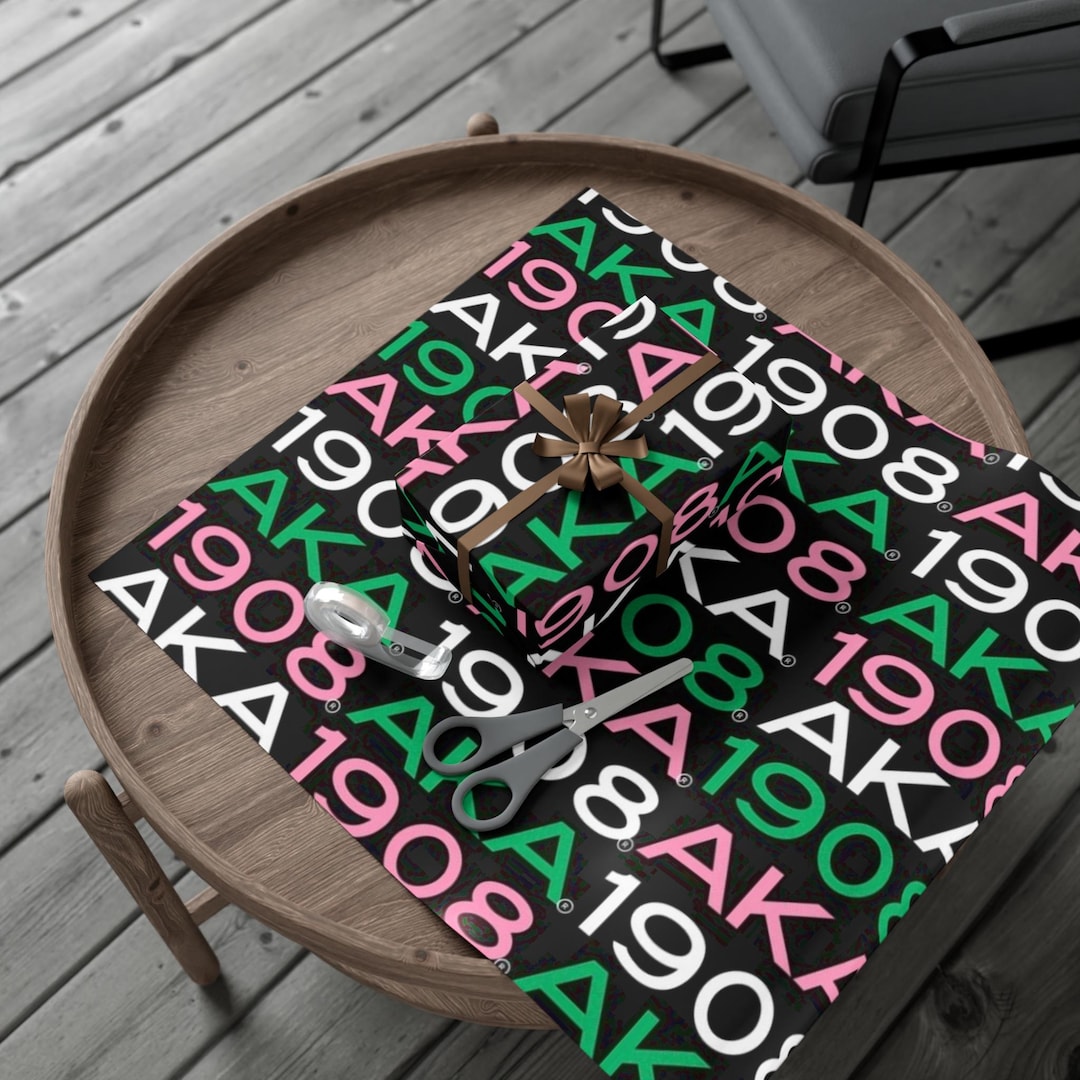 AKA 1908 Sorority Wrapping Paper, Wrapping Paper Roll, Sorority Paper ...