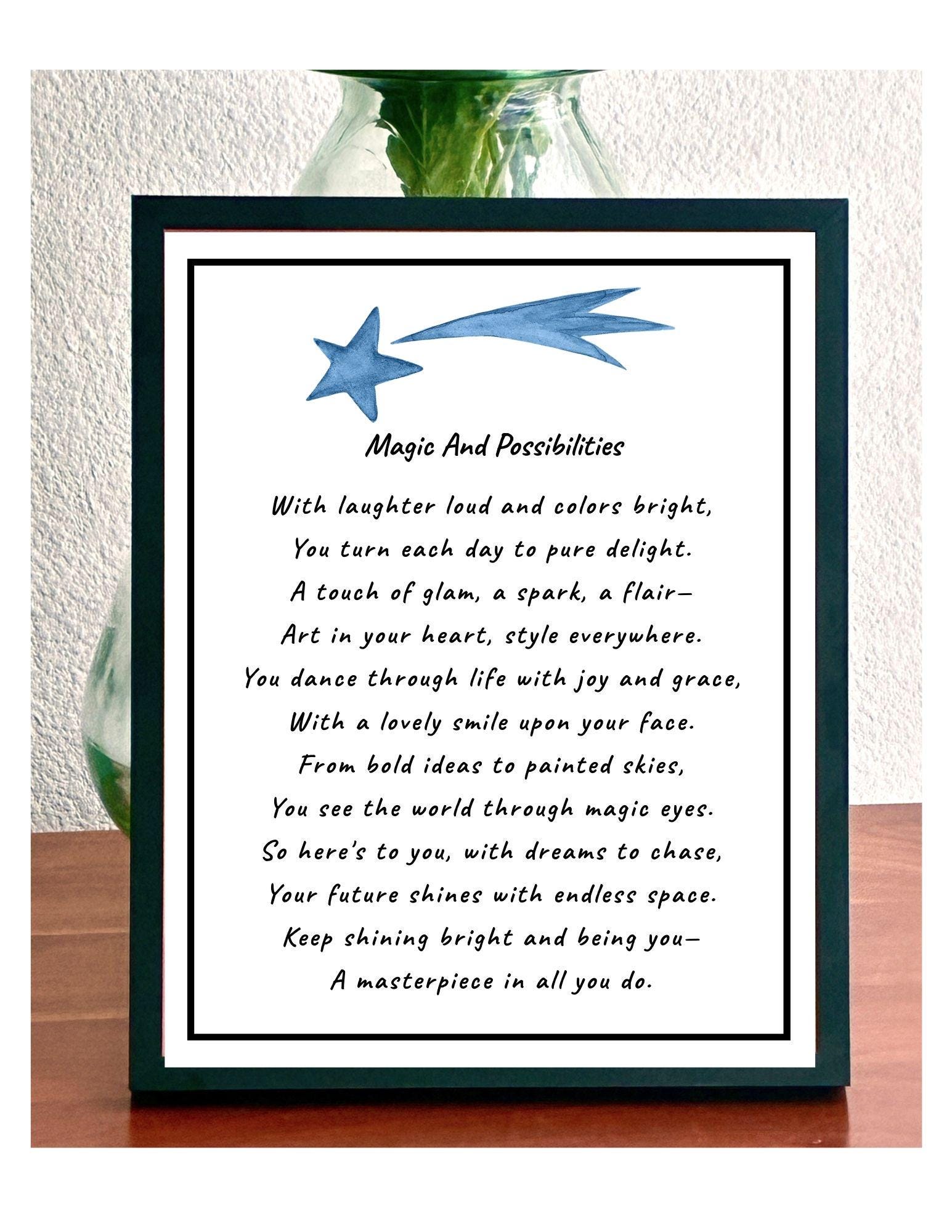 Graduation Poem for Girl |DIGITAL DOWNLOAD| Fun-loving Glamour Girl ...