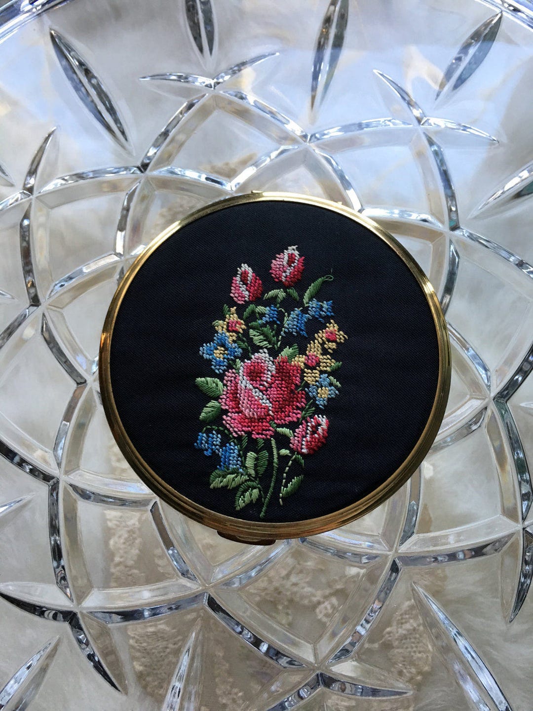 Vintage Petit Point Compact - Etsy