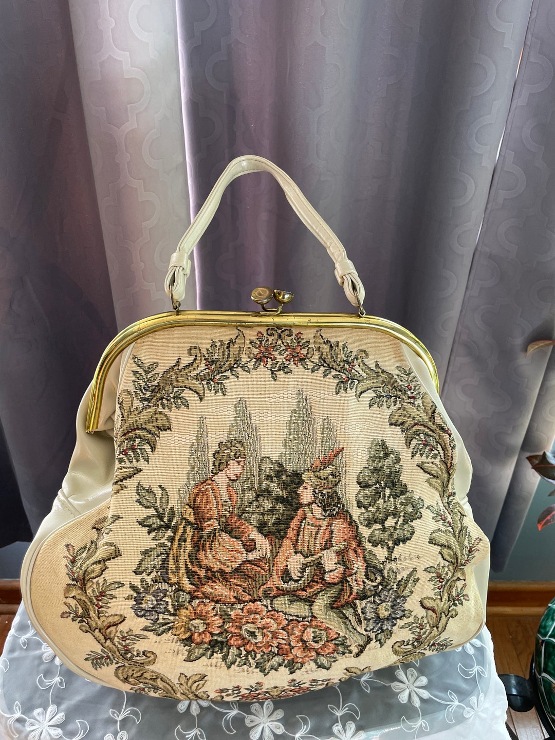 1960’s Tapestry Rococo Style Motif Hand Bag. - Etsy