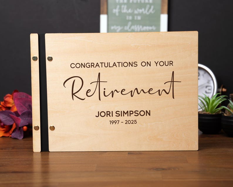 Personalized Wooden Retirement Book, Perfect Retirement Party ...
