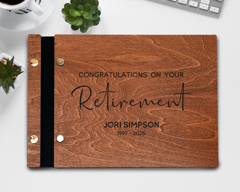 Personalized Wooden Retirement Book, Perfect Retirement Party ...