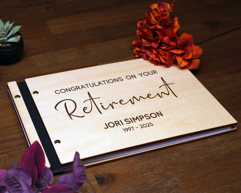 Personalized Wooden Retirement Book, Perfect Retirement Party ...