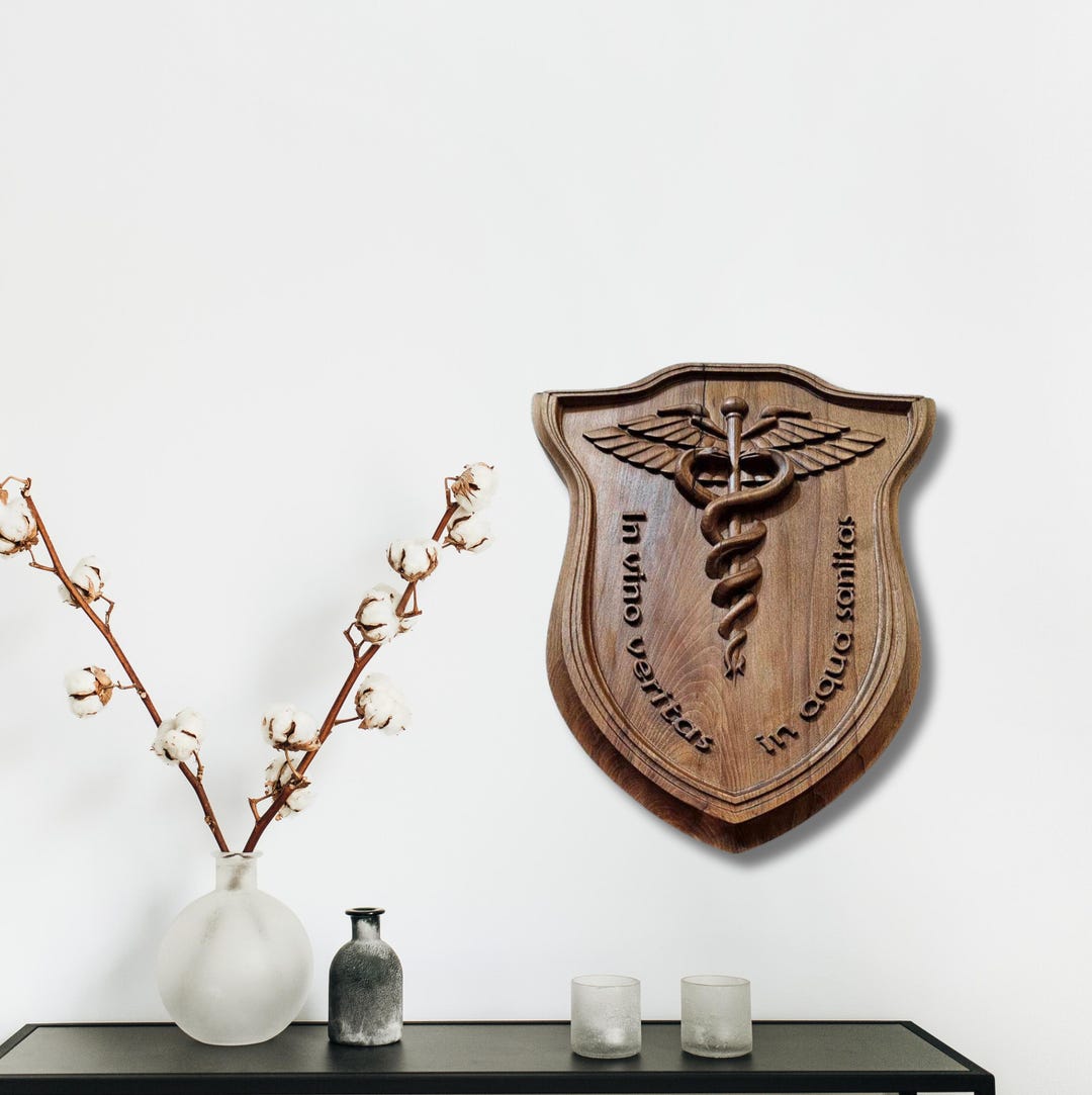 Unique Wooden Carving of the Caduceus - Etsy