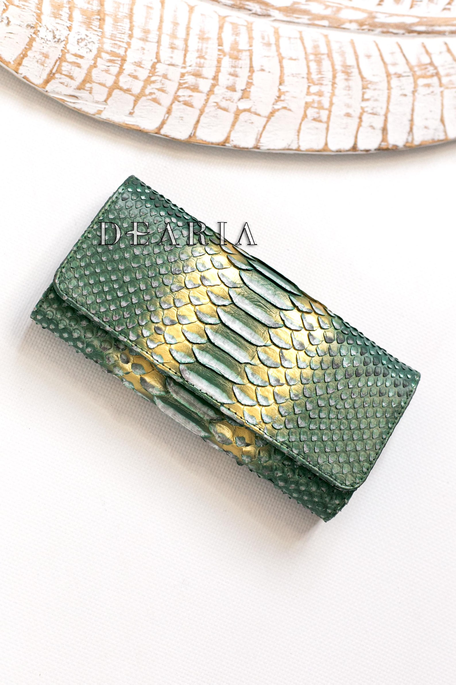 Emerald Green Python Leather Wallet - Luxury Snakeskin Wallet ...