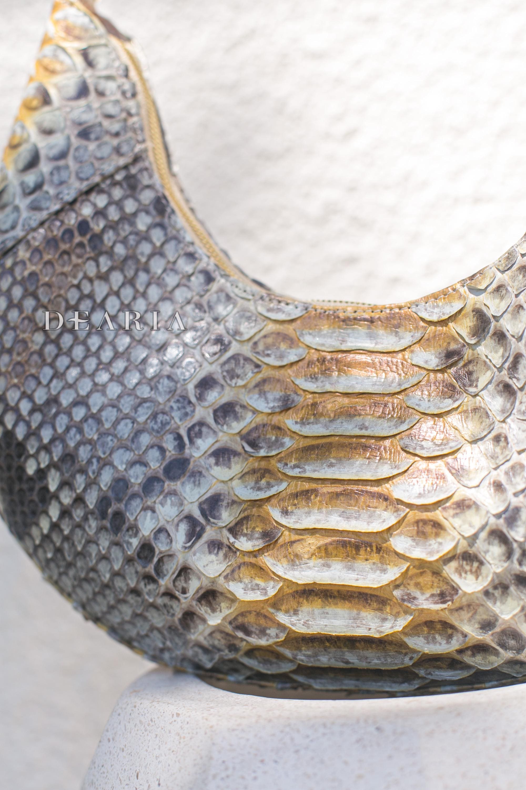 Python Bag - Snakeskin Handbag - Exotic Leather Purse - Moon Bag - Etsy