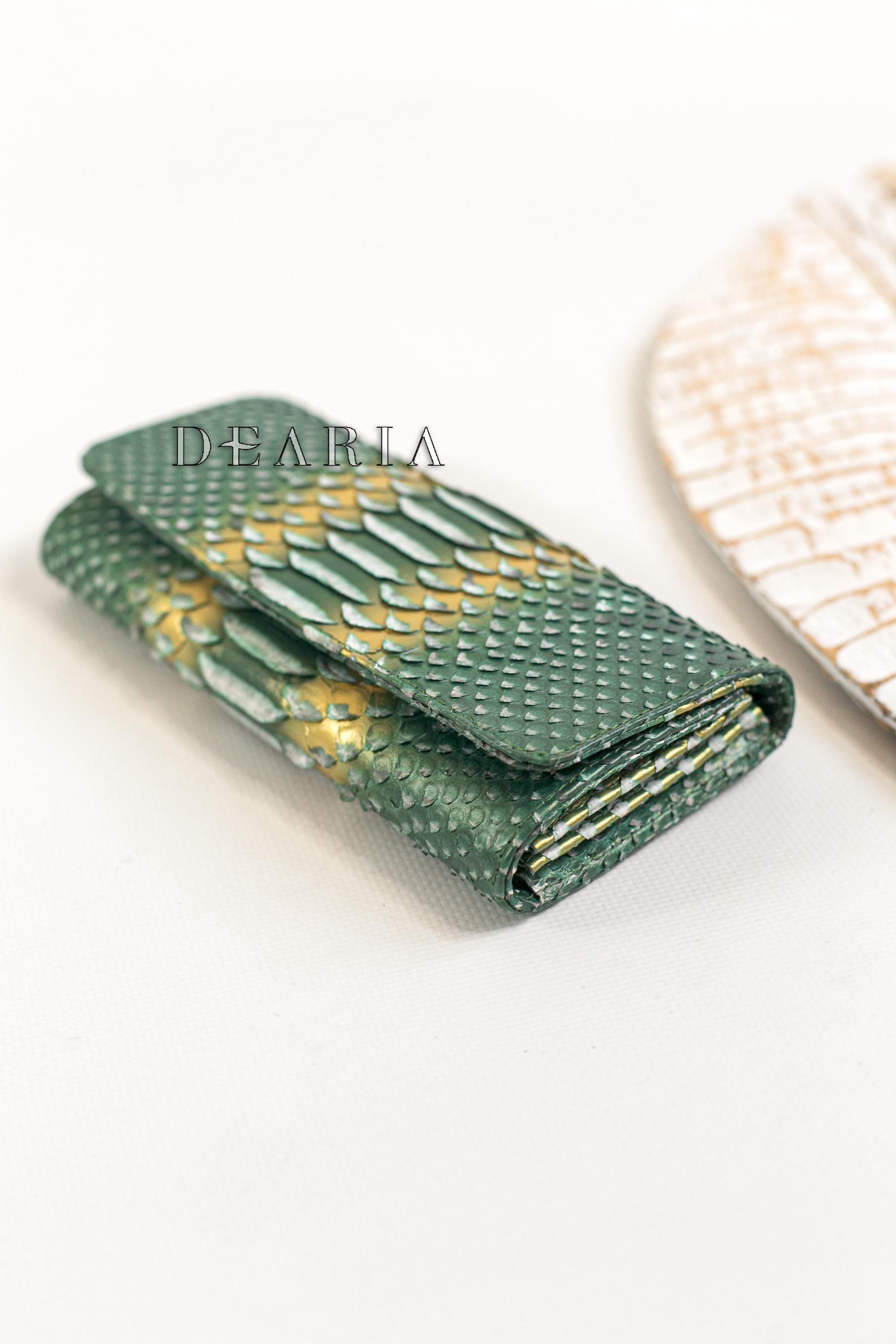 Emerald Green Python Leather Wallet - Luxury Snakeskin Wallet ...