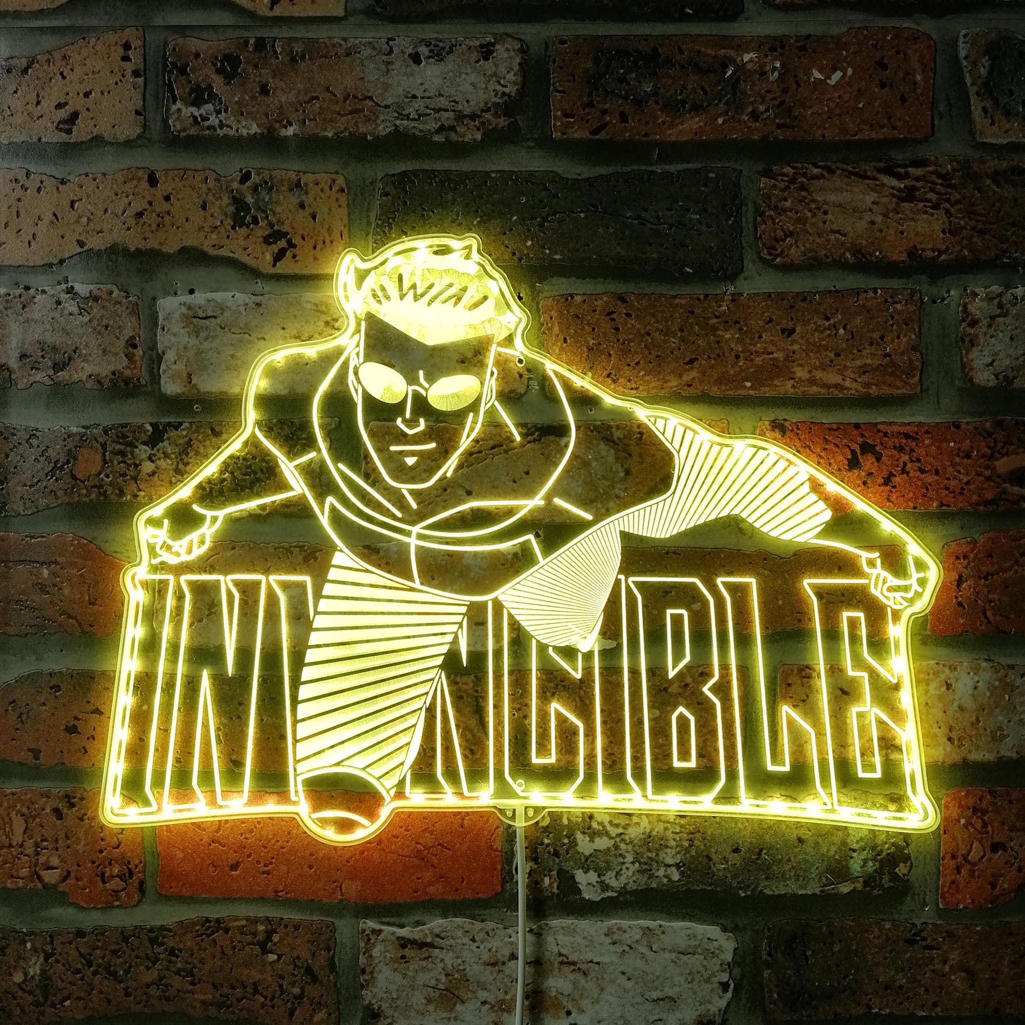 Invincible Wall LED Light Sign With Multi Colors, Custom Comic Game ...