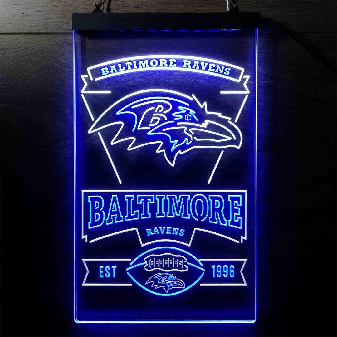 Baltimore Ravens LED Light Sign, Custom Name Night Display Gift for ...